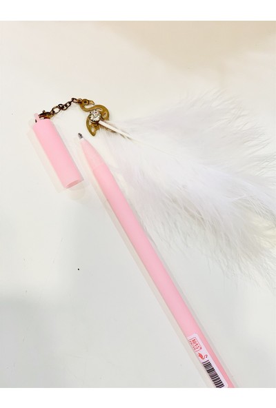 Giftmoda Taşlı Tüylü Jel Kalem Pembe Giftmoda Taşlı Tüylü Jel Kalem Pembe