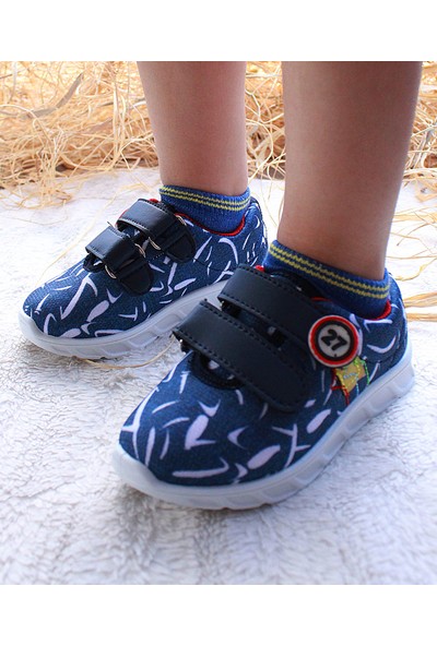 Sonex Erkek Bebek Desenli Lacivert Spor Ayakkabı