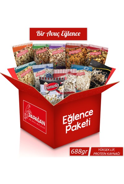 Papağan Kuruyemiş Eğlence Avantaj Paketi 688 Gram Papağan Kuruyemiş Eğlence Avantaj Paketi 688 Gram