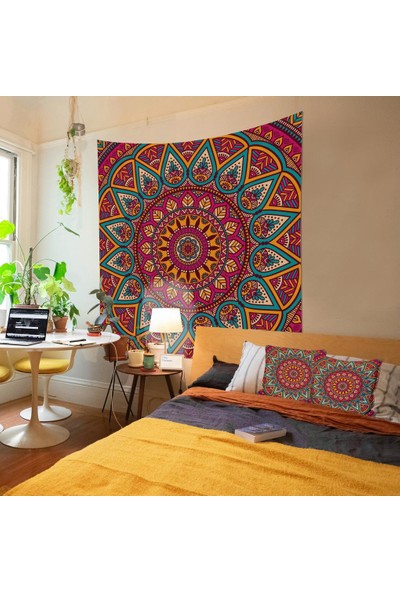 The Lucid Lab Mandala Desen Duvar Örtüsü ve Kırlent Kılıf Seti The Lucid Lab Mandala Desen Duvar Örtüsü ve Kırlent Kılıf Seti