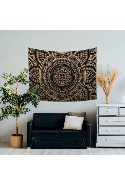 The Lucid Lab Gold Renk Mandala Duvar Örtüsü The Lucid Lab Gold Renk Mandala Duvar Örtüsü