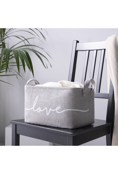 Ocean Home Gri 30 x 21 x 18 cm Jüt Dikdörtgen Sepet