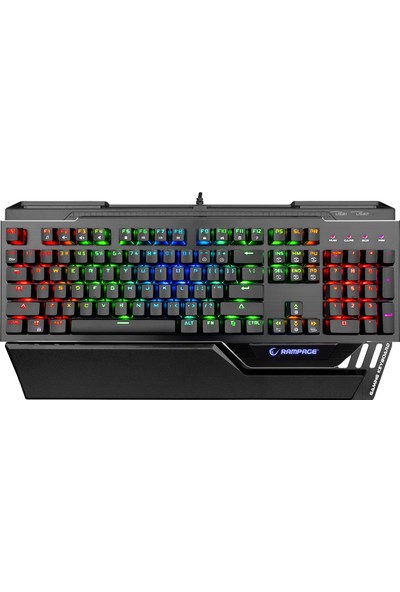 Rampage KB-RX92 COMMANDER Full RGB Ledli USB 2*USB Hub Oyuncu US Layout Multimedia Aluminyum Mekanik Klavye Rampage KB-RX92 COMMANDER Full RGB Ledli USB 2*USB Hub Oyuncu US Layout Multimedia Aluminyum Mekanik Klavye
