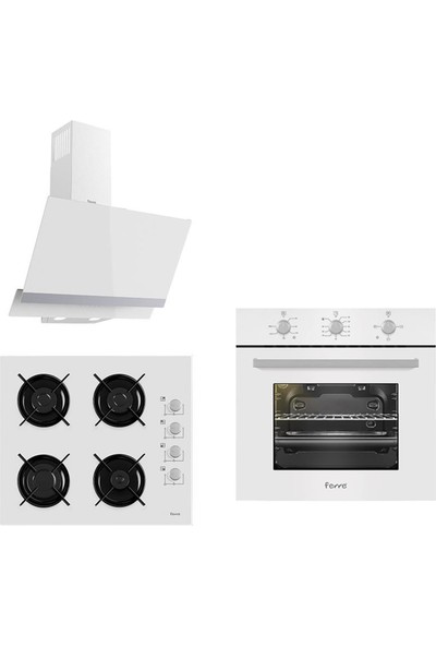 Ferre Beyaz Tuvana 3'lü Set D026 Davl 2140 Ocak 3001 Fırın Ferre Beyaz Tuvana 3'lü Set D026 Davl 2140 Ocak 3001 Fırın