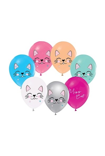 Balonevi Sevimli Kedi Balon 10'lu