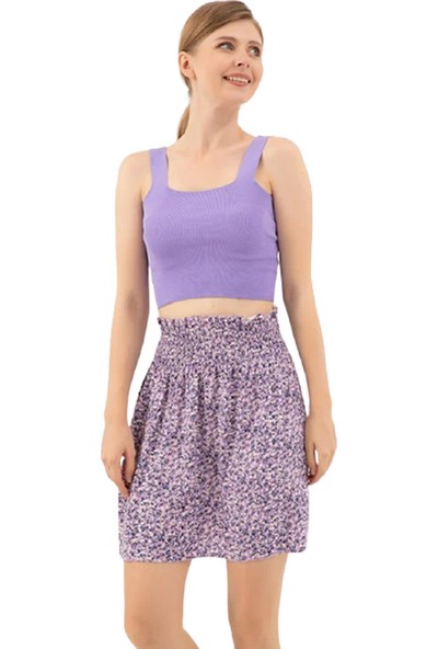 Selenay Store Kadın Çiçek Desenli Yazlık Mini Etek