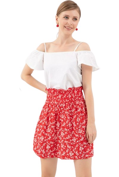 Selenay Store Kadın Çiçek Desenli Yazlık Mini Etek