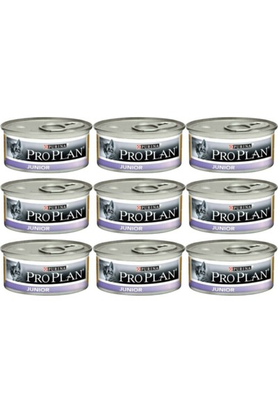 Pro Plan Junior Tavuk Etli Yavru Kedi Konserve Maması 85 gr - 9'lu Pro Plan Junior Tavuk Etli Yavru Kedi Konserve Maması 85 gr - 9'lu