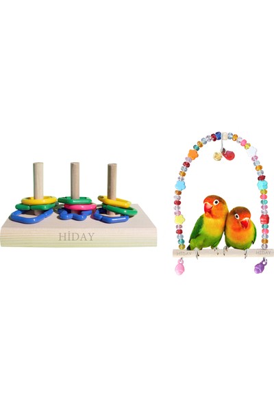 Hiday Ahşap Zeka Oyuncağı ve Papağan Salıncağı Hiday Ahşap Zeka Oyuncağı ve Papağan Salıncağı