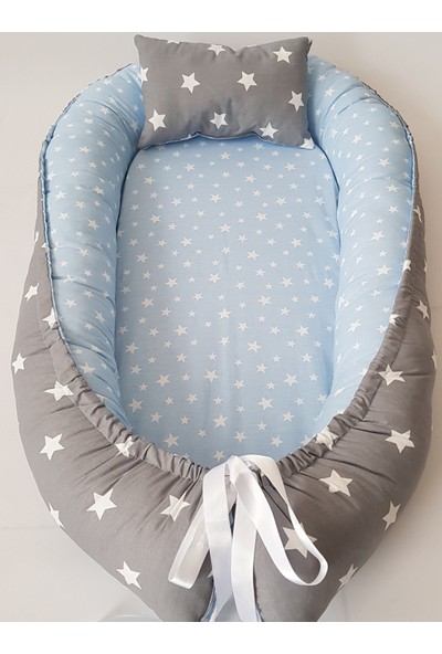 Babynest Dünyası Gri Mavi Yıldız Babynest Bebek Yuvası Babynest Dünyası Gri Mavi Yıldız Babynest Bebek Yuvası
