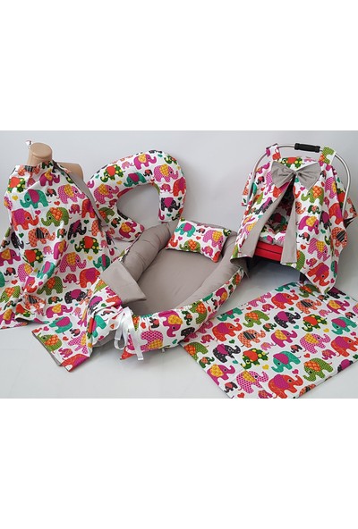 Babynest Dünyası Fil Gri 8 Parça Babynest Seti Babynest Dünyası Fil Gri 8 Parça Babynest Seti