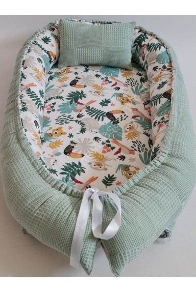 Babynest Dünyası Yeşil Pike Beyaz Hayvanlar Babynest Bebek Yuvası