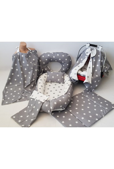Babynest Dünyası Gri Yıldız Beyaz Yıldız 8 Parça Babynest Seti Babynest Dünyası Gri Yıldız Beyaz Yıldız 8 Parça Babynest Seti