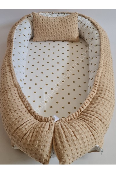 Babynest Dünyası Kahve Pike Puantiye Babynest Bebek Yuvası