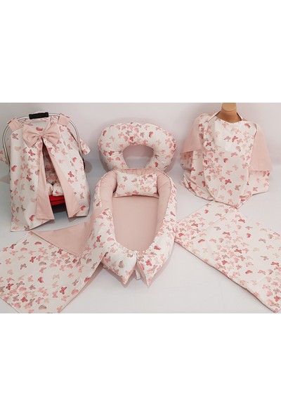 Babynest Dünyası Pudra Kelebek Pudra 8 Parça Babynest Seti Babynest Dünyası Pudra Kelebek Pudra 8 Parça Babynest Seti