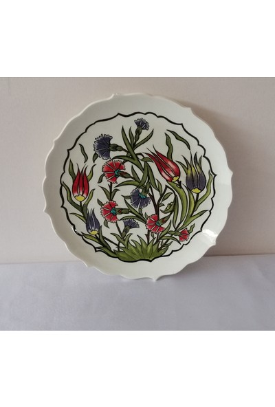 Elvaneli Karanfil Desenli Çini Tabak