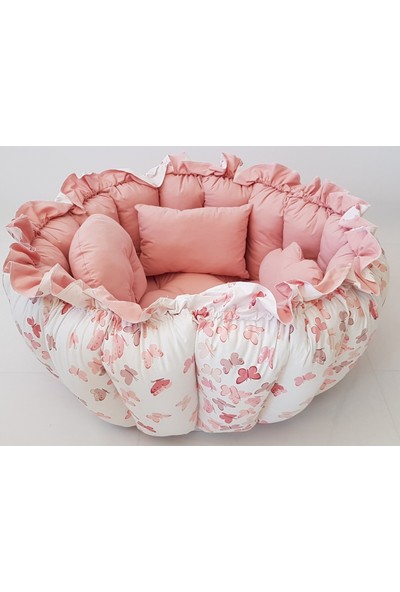 Babynest Dünyası Pudra Kelebek Pudra Yuvarlak Babynest Uyku ve Oyun Minderi Babynest Dünyası Pudra Kelebek Pudra Yuvarlak Babynest Uyku ve Oyun Minderi