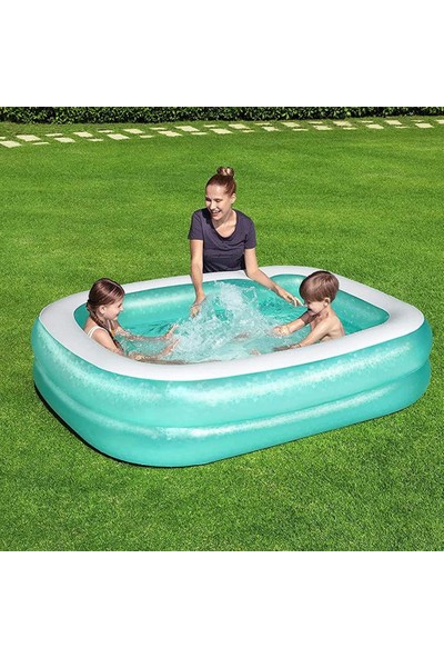 Bestway Büyük Dikdörtgen Aile Havuzu 201X150X51CM Bestway Büyük Dikdörtgen Aile Havuzu 201X150X51CM