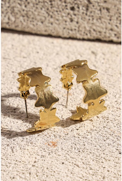 New Obsessions Yıldızdan Kalın Halka Küpe