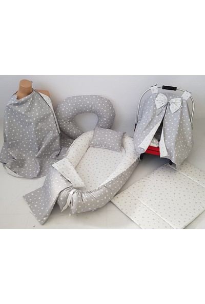 Babynest Dünyası Küçük Gri Yıldız Beyaz Yıldız 8 Parça Babynest Seti Babynest Dünyası Küçük Gri Yıldız Beyaz Yıldız 8 Parça Babynest Seti