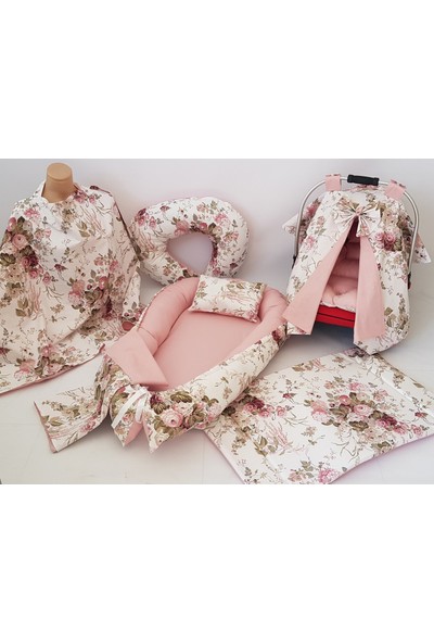Babynest Dünyası Çiçek Pudra 8 Parça Babynest Seti Babynest Dünyası Çiçek Pudra 8 Parça Babynest Seti