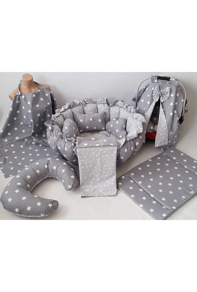 Babynest Dünyası Gri Yıldız Küçük Yıldız 10 Parçadan Oluşan Babynest Set Babynest Dünyası Gri Yıldız Küçük Yıldız 10 Parçadan Oluşan Babynest Set