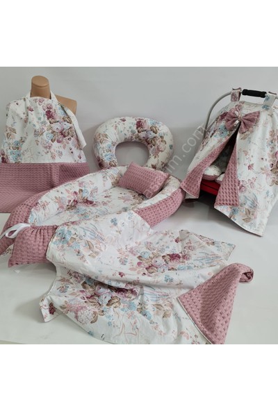 Babynest Dünyası Mürdüm Pike Çiçek Babynest Seti Babynest Dünyası Mürdüm Pike Çiçek Babynest Seti