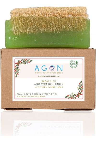 Agon %100 El Yapımı Doğal Kabak Lifli Aloe Vera Özlü Sabun