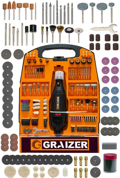Graizer T1 320 Watt Devir Ayarli 234 Parça Hobi Gravür Seti El Motoru Mini Taşlama Seti Graizer T1 320 Watt Devir Ayarli 234 Parça Hobi Gravür Seti El Motoru Mini Taşlama Seti