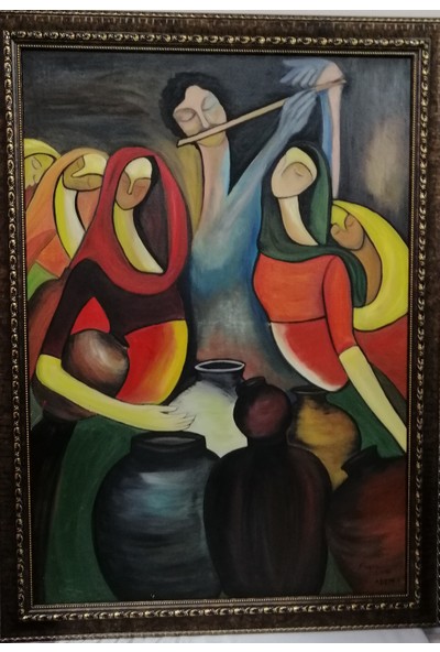 Orijinal Çerçeveli El Yapımı Modern Yağlı Boya Tablo Orijinal Çerçeveli El Yapımı Modern Yağlı Boya Tablo