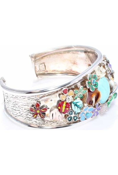 Nusret Takı 925 Ayar Gümüş Mavi Taşlı Nuhun Gemisi Bilezik