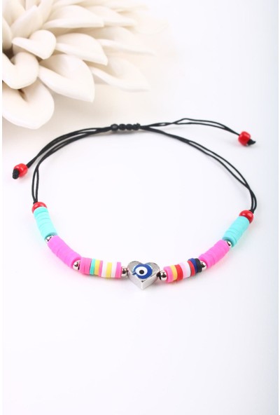 Bijuhome Soobepark Kalp Figürlü Nazar Boncuklu Fimo Kadın Bileklik Bijuhome Soobepark Kalp Figürlü Nazar Boncuklu Fimo Kadın Bileklik