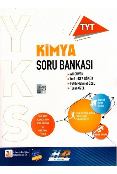 Hız ve Renk Yayınları TYT Kimya Soru Bankası - Ali Güven