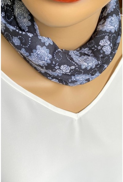Artikel Siyah Etnik Desenli Buff Bandana, Baf Boyunluk, Saç Aksesuarı