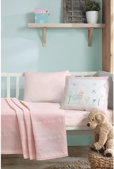 İyi Geceler İstanbul Ranforce Bebek Pike Takımı - Birdly Pembe İyi Geceler İstanbul Ranforce Bebek Pike Takımı - Birdly Pembe