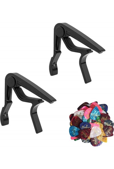 Lastvoice LCT-999X Black Gitar Capo Metal Kapo 2'li Set + 10 Pena Lastvoice LCT-999X Black Gitar Capo Metal Kapo 2'li Set + 10 Pena