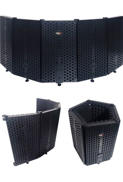 Midex Pf-43 Mikrofon Ses Yalıtım Izolasyon Paneli 5 Bölümlü Ayaklı 75 x 30 cm