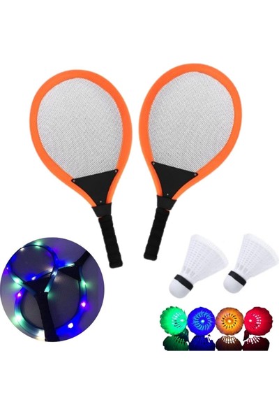 MNK Işıklı Badminton Seti Hafif Portatif Taşınabilir Fileli Işıklı Raket Işıklı Topu Dahil MNK Işıklı Badminton Seti Hafif Portatif Taşınabilir Fileli Işıklı Raket Işıklı Topu Dahil