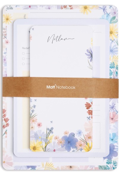 Matt Notebook Çiçekler Masaüstü Planlayıcı Set Lila 3'lü Matt Notebook Çiçekler Masaüstü Planlayıcı Set Lila 3'lü