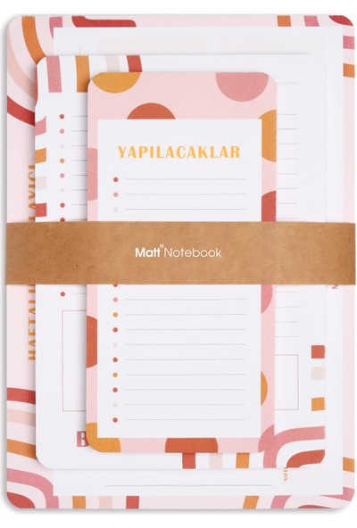 Matt Notebook Gökkuşağı Masaüstü Planlayıcı Set 3'lü