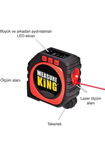Çok Fonksiyonlu Lazer Modlu -Kablo Modlu -Silindir Modlu Dijital Metre
