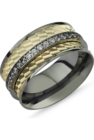 Gümüşhane Silver Zirkon Taşlı Rodyum Kaplama Alyans