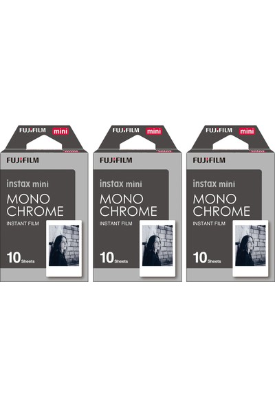 Fujifilm Instax Mini Monochrome Film Seti Siyah - Beyaz 10 x 3'lü