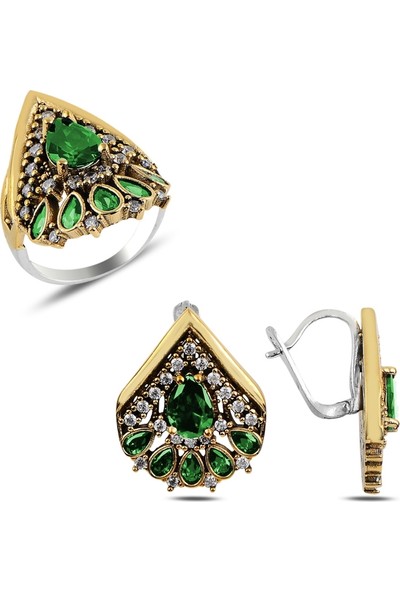 Gümüşhane Silver Zirkon Taşlı Otantik Set