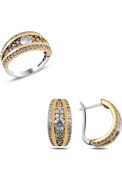 Gümüşhane Silver Zirkon Taşlı Otantik Set