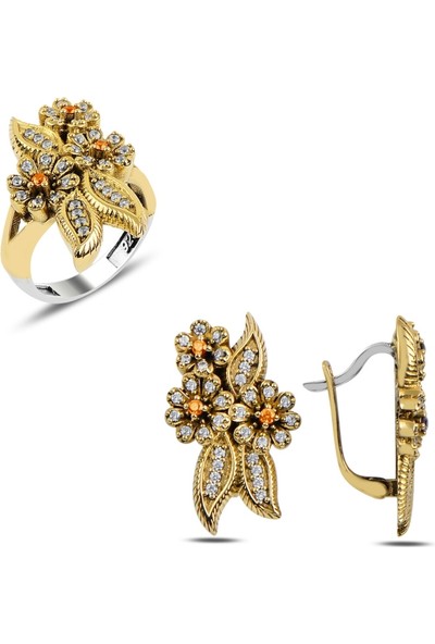 Gümüşhane Silver Zirkon Taşlı Otantik Set