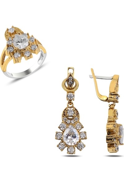 Gümüşhane Silver Zirkon Taşlı Otantik Set