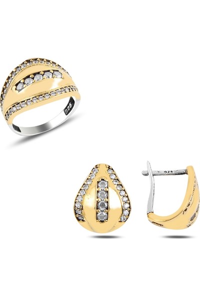 Gümüşhane Silver Zirkon Taşlı Otantik Set