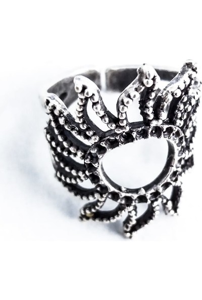 Antique Dolunay Antik Gümüş Kaplama El Yapımı Güneş Şekilli Ayarlanabilir Yüzük Antique Dolunay Antik Gümüş Kaplama El Yapımı Güneş Şekilli Ayarlanabilir Yüzük