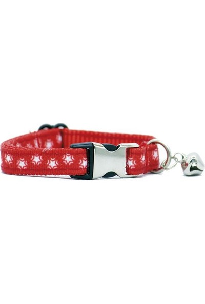 Petviya Yıldız Desenli Metal Aksesuarlı ve Zilli Ayarlanabilir Kedi Boyun Tasması Kırmızı Petviya Yıldız Desenli Metal Aksesuarlı ve Zilli Ayarlanabilir Kedi Boyun Tasması Kırmızı